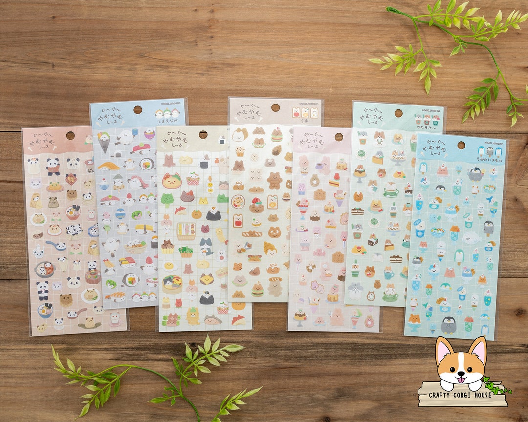 1 or 2 Pc Set | Kamio | Animal X Food GUGU YAMUYAMU Stickers | Panda ...
