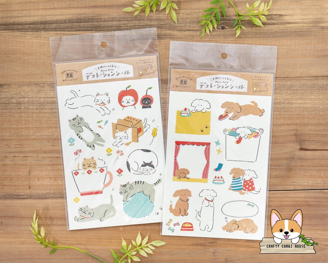 2 Sheet Set Furukawashiko PETA PETA Deco Stickers Cat Dog - Etsy