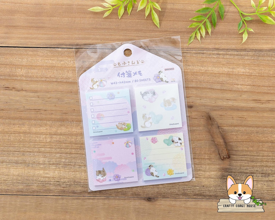 80 Sheets | Sun-star | Cat Kigurumi Wagashi Series 4 Design Sticky ...