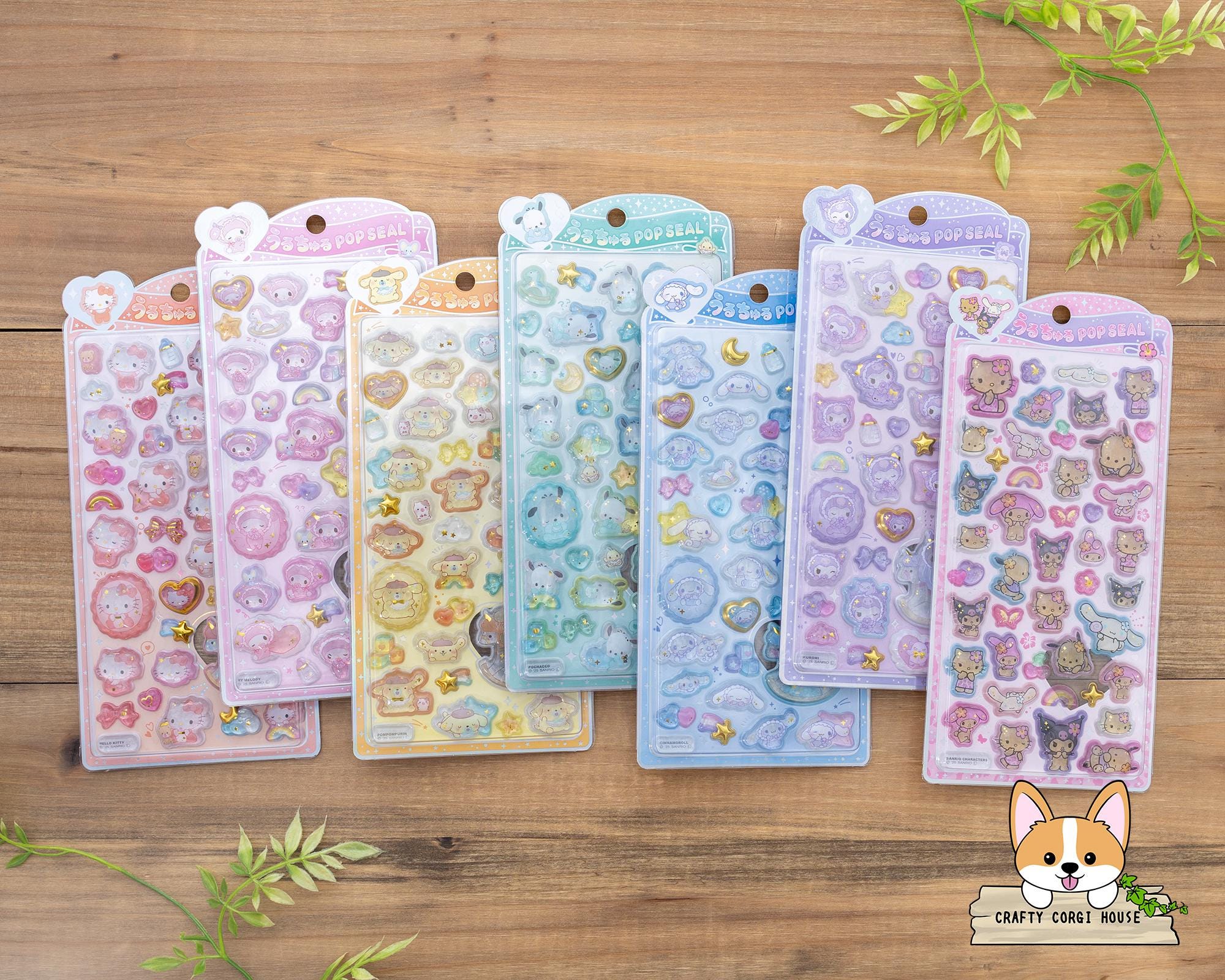 1 Sheet | Crux X Sanrio | URUCHURU POP Glitter 3D Gel Stickers ...