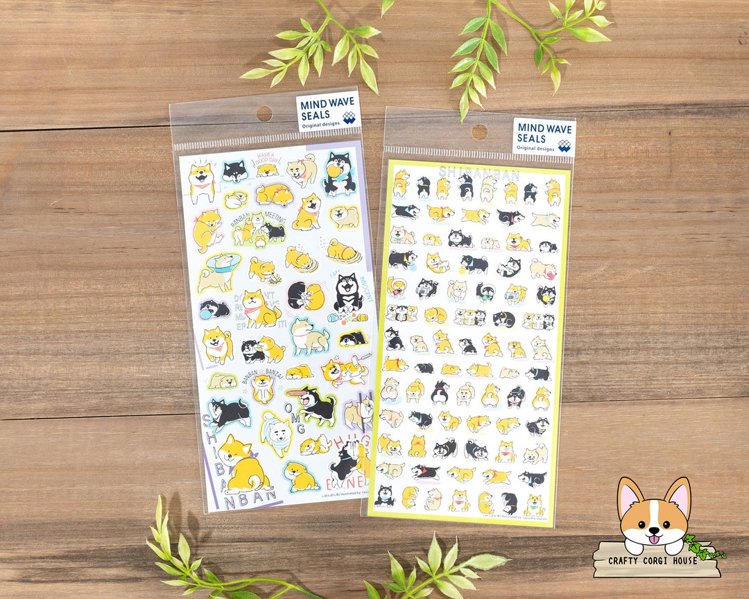 1 or 2 Pc Set Mind Wave shibanban Shiba Inu Sticker Sheet Shibanban A ...