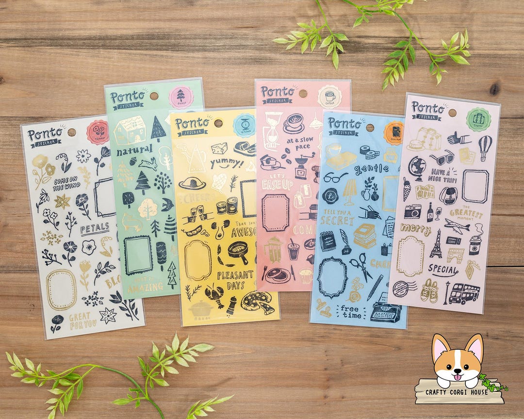1 Sheet | Mind Wave | PONTO Gold Foil Clear Stickers | Flower - Forest ...