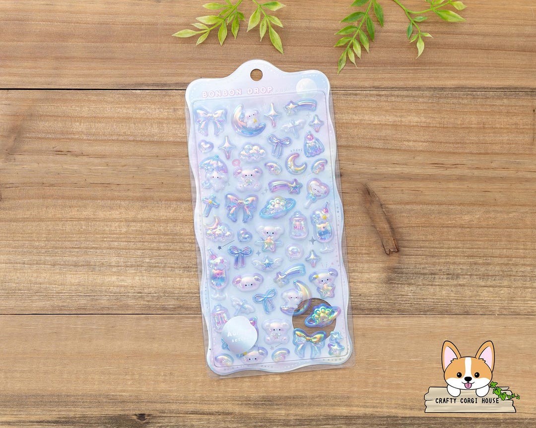1 Sheet | Q-lia | BONBON DROP Aurora Series Glitter 3D Gel Stickers ...