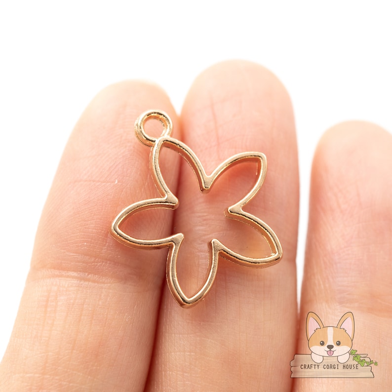 7 Pc Set | Open Bezel Charms | Butterfly Fish - Hibiscus - Monstera ...