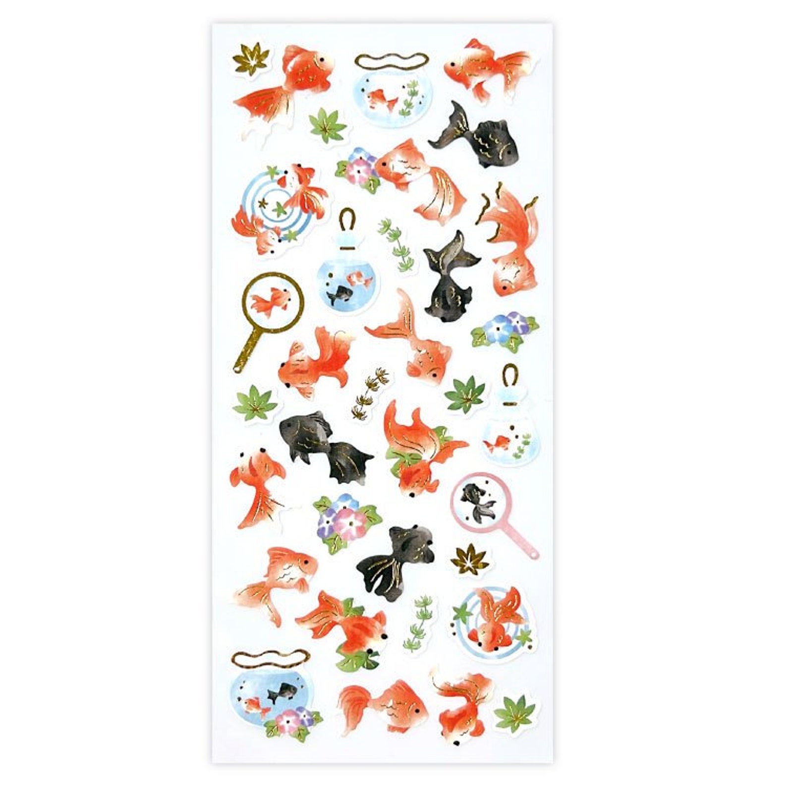 1 Sheet | Active | SUMMER LIMITED Gold Foil Textured Washi Stickers ...