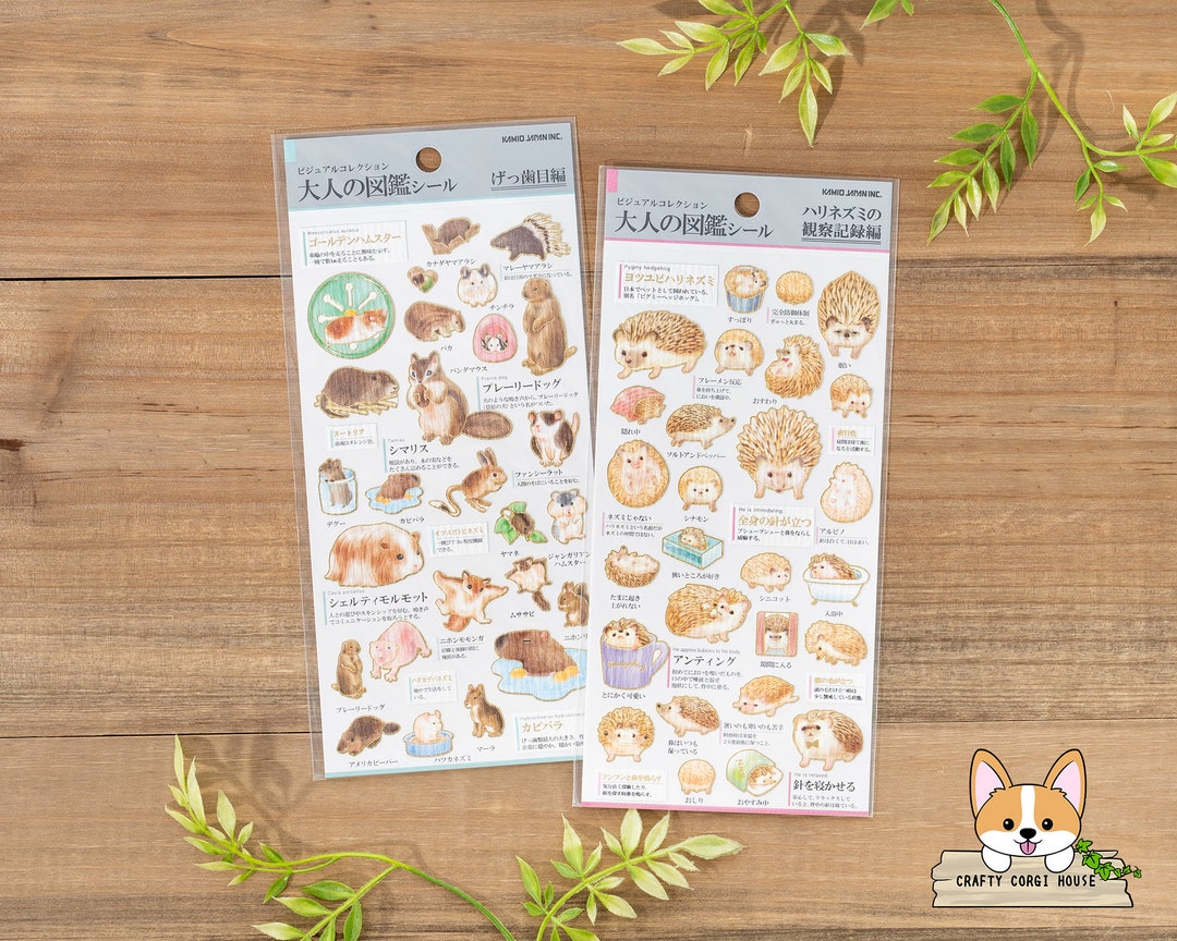 1 or 2 Pc Set Kamio Animal ADULT VISUAL DICTIONARY Stickers Rodentia ...