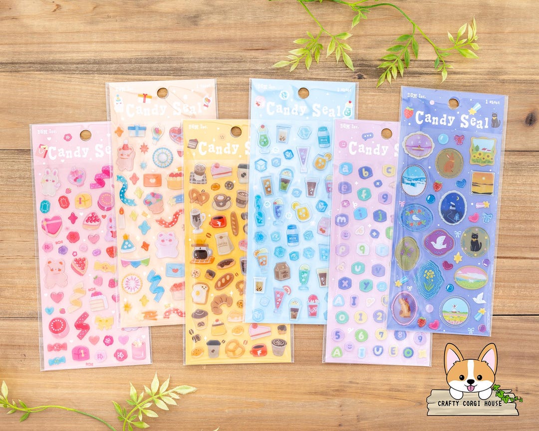 1 Sheet | BGM | CANDY Gel Stickers | Strawberry Sweets - Happy Party ...