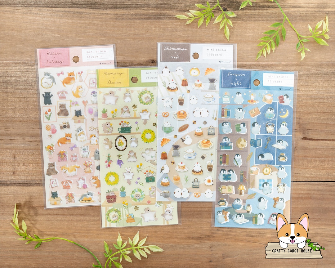 1 Sheet | NB | Mini Animal Gold Foil Clear Stickers | Kitten - Momonga ...
