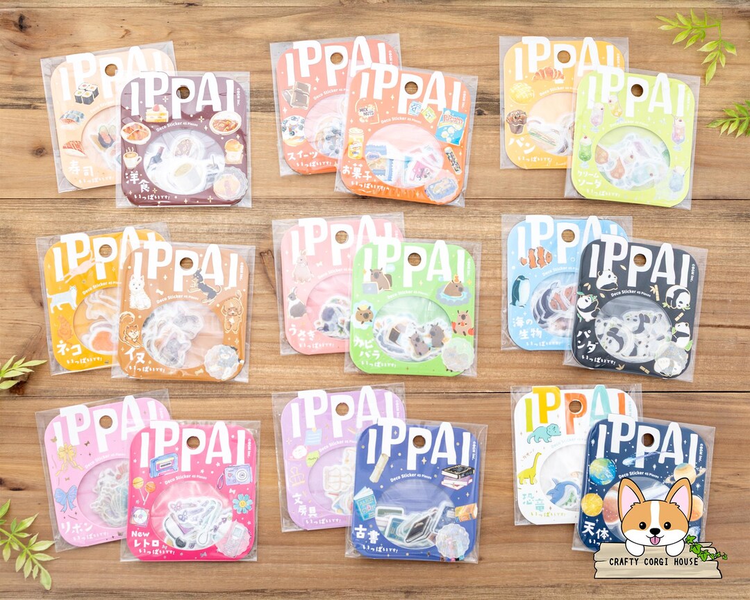 45 Pc | BGM | IPPAI Stickers | Sushi Food Dessert Snacks Bread Drink Dog Cat Rabbit Capybara Sea ...