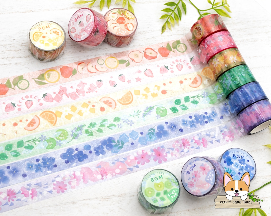 1 Roll | 20mm | BGM | Soda Pop Clear PET Tape | Apple - Strawberry ...