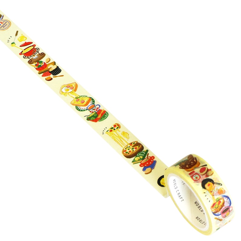 1 Roll | 15mm | World Craft | Food TATEMASU Vertical Washi Tape ...