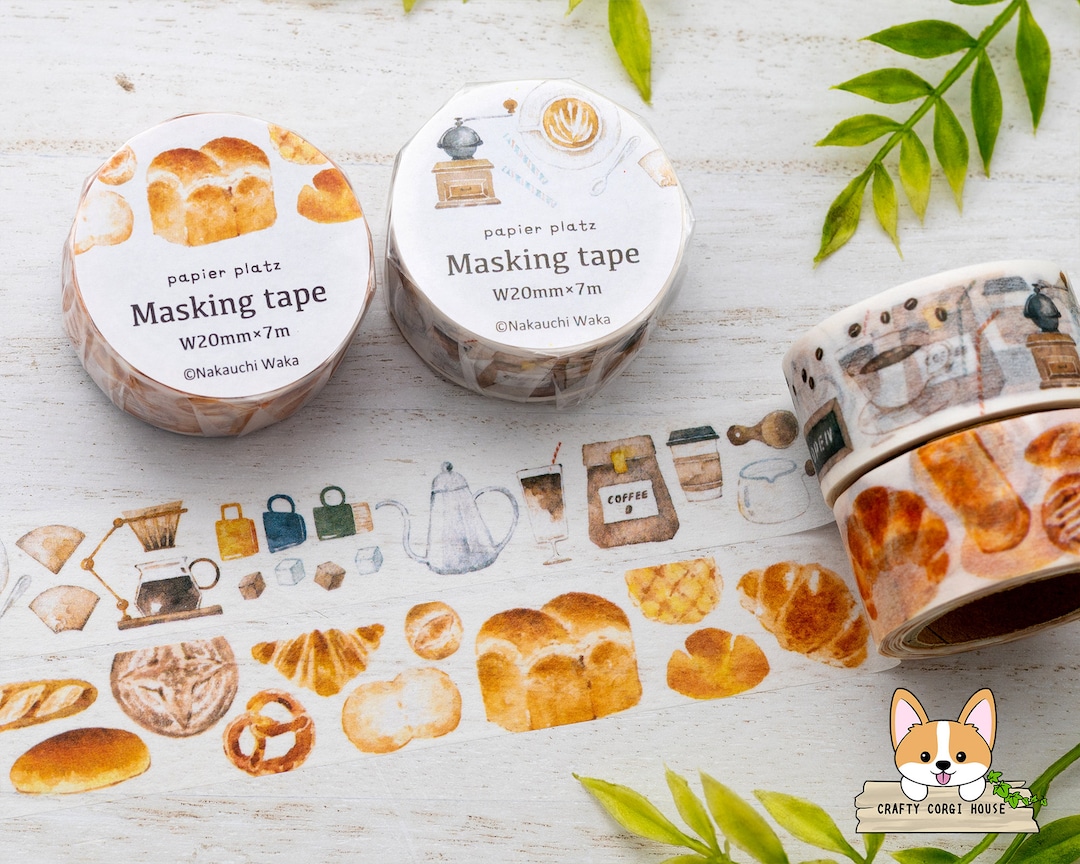 1 Roll | 20mm | Papier Platz X Nakauchi Waka | Cafe & Bakery Washi Tape ...