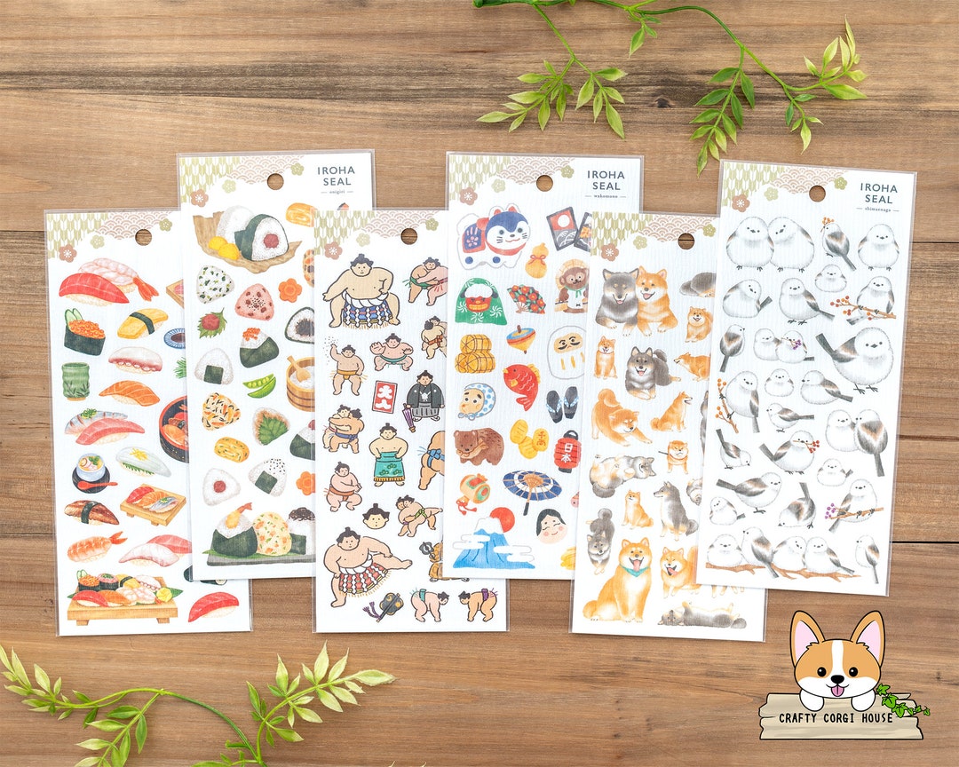 1 or 2 Pc Set | Mind Wave | IROHA Japanese Crepe Washi Stickers | Sushi ...