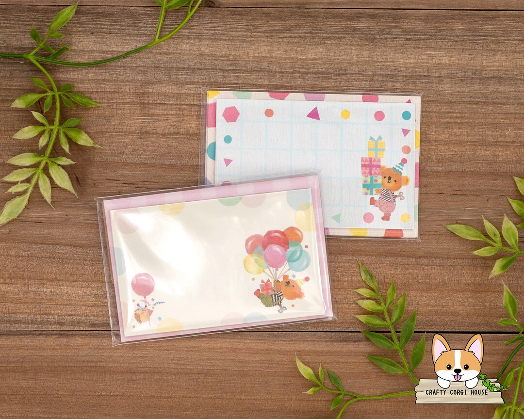 5 Cards 5 Envelopes | Active | Upcheeka Double-sided Printed Mini ...