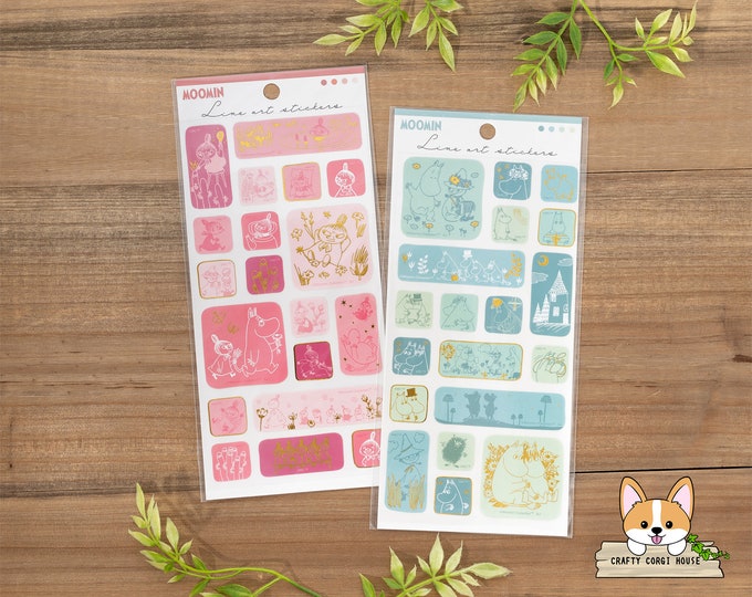 1 Sheet | Kamio X Moomin | LINE ART Gold Foil Paper Stickers | Little ...