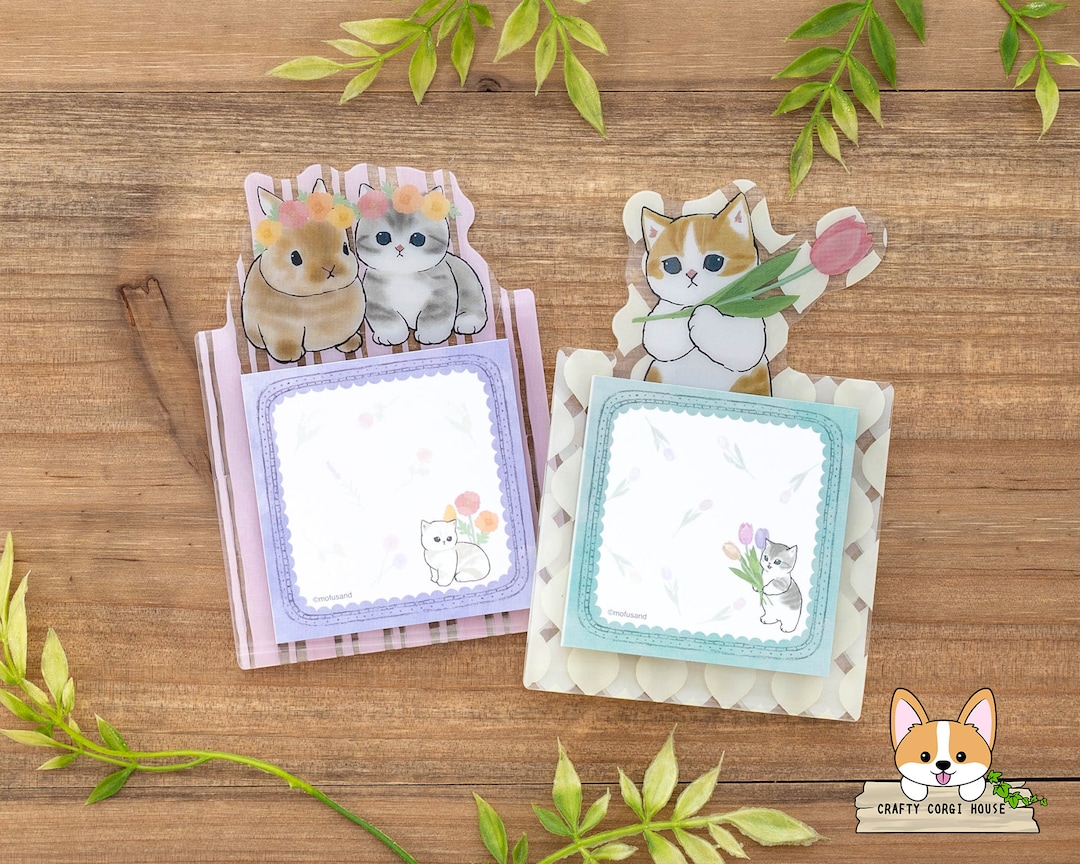 30 Sheets Sun-star X Mofusand PICK CUTE FLOWERS Die Cut Stand Sticky ...