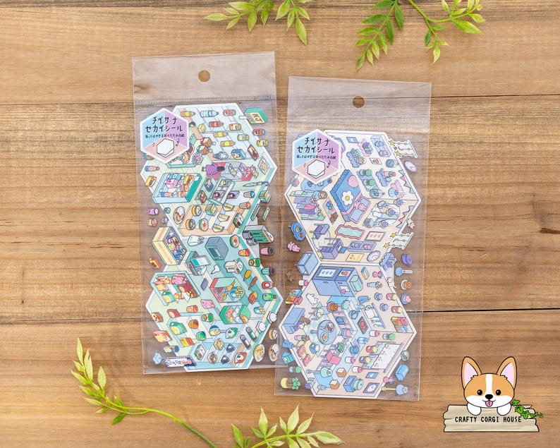 1 Sheet | Kamio | CHISANA SEKAI Stickers | Diner Sushi Konbini Colorful ...