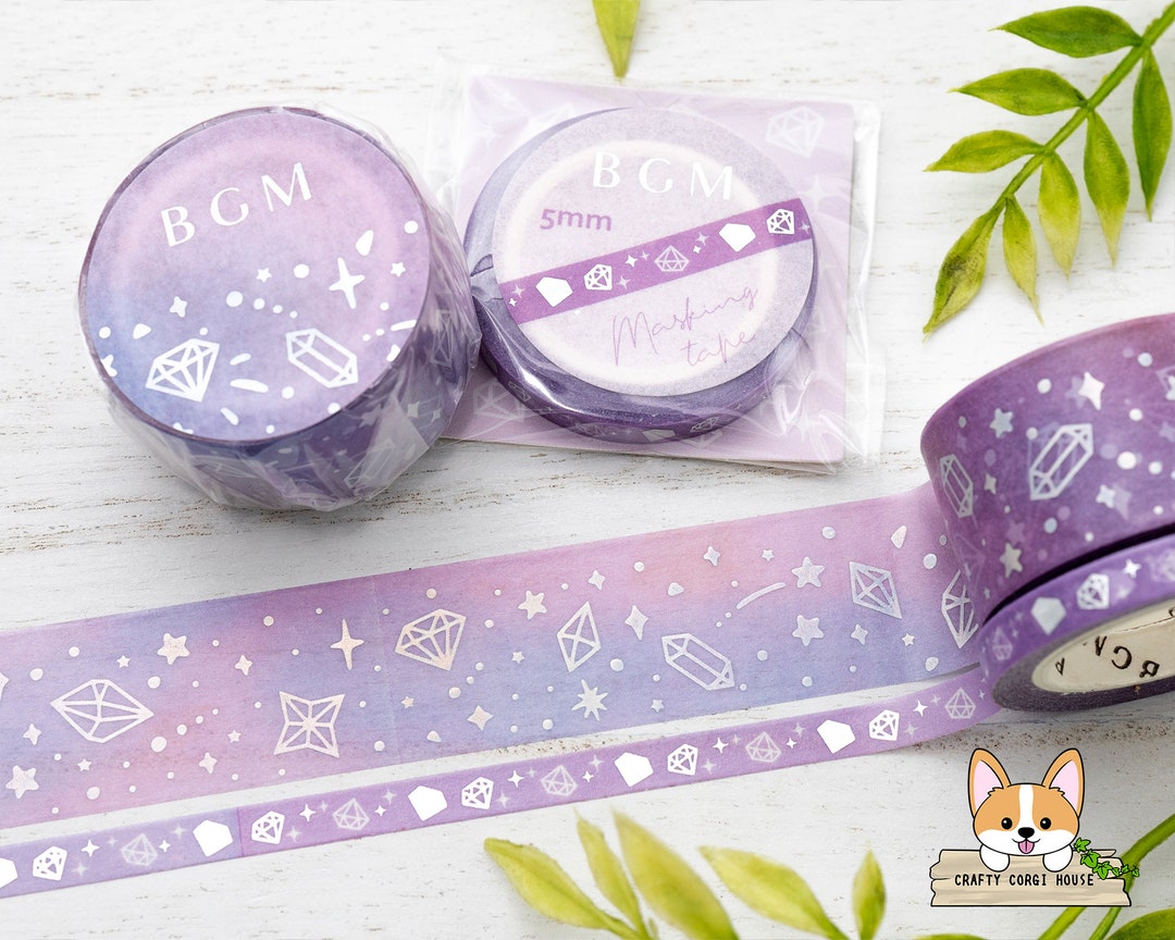 1 or 2 Pc Set | 5mm or 20mm | BGM | Diamonds Silver Foil Washi Tape ...