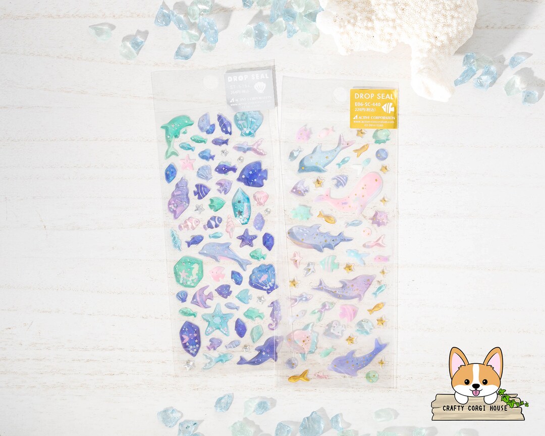 1 Sheet | Active | SUMMER Drop Gold Foil With Glitter 3D Resin Stickers ...