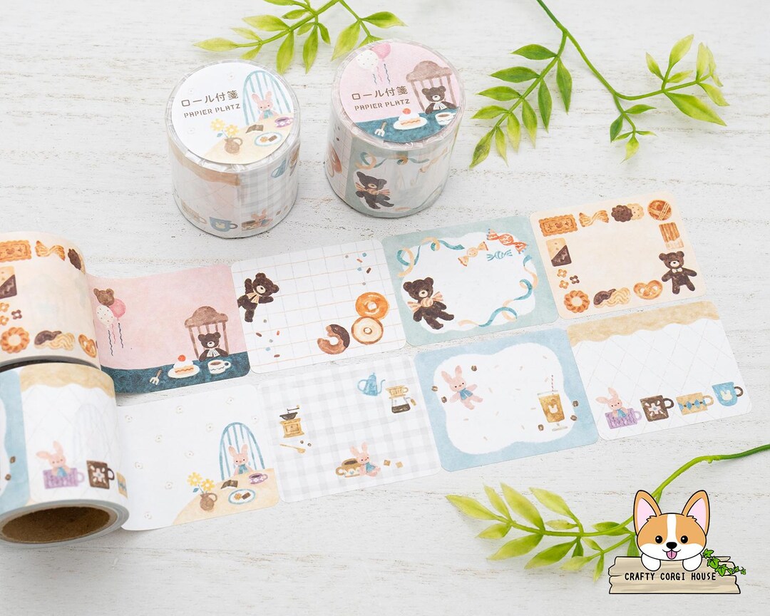 100 Sheets | Papier Platz X Nakauchi Waka | Stuffed Animals ROLL Sticky ...