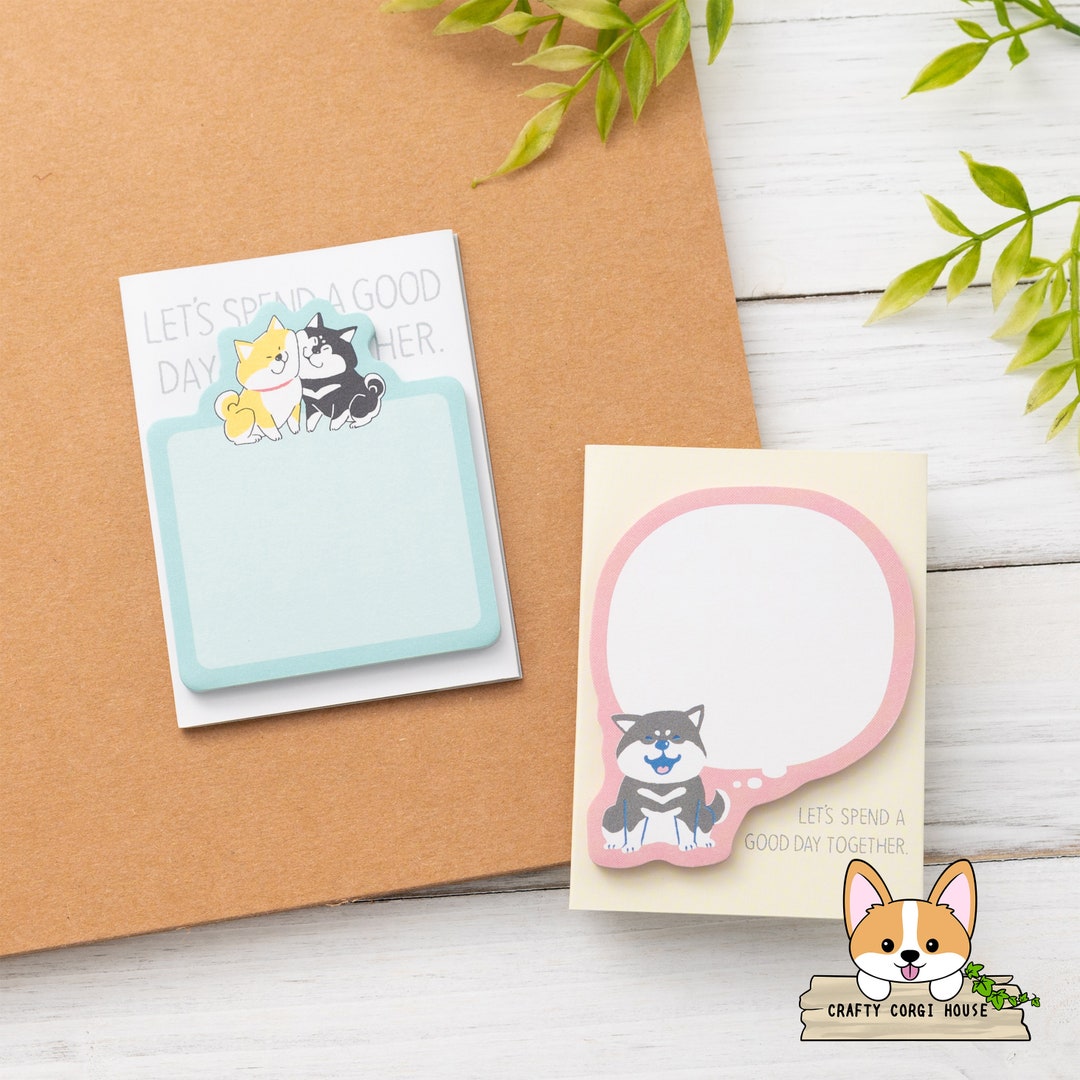 30 Sheets | Mind Wave | "shibanban" Shiba Inu Dog Sticky Notes Memo Pad ...