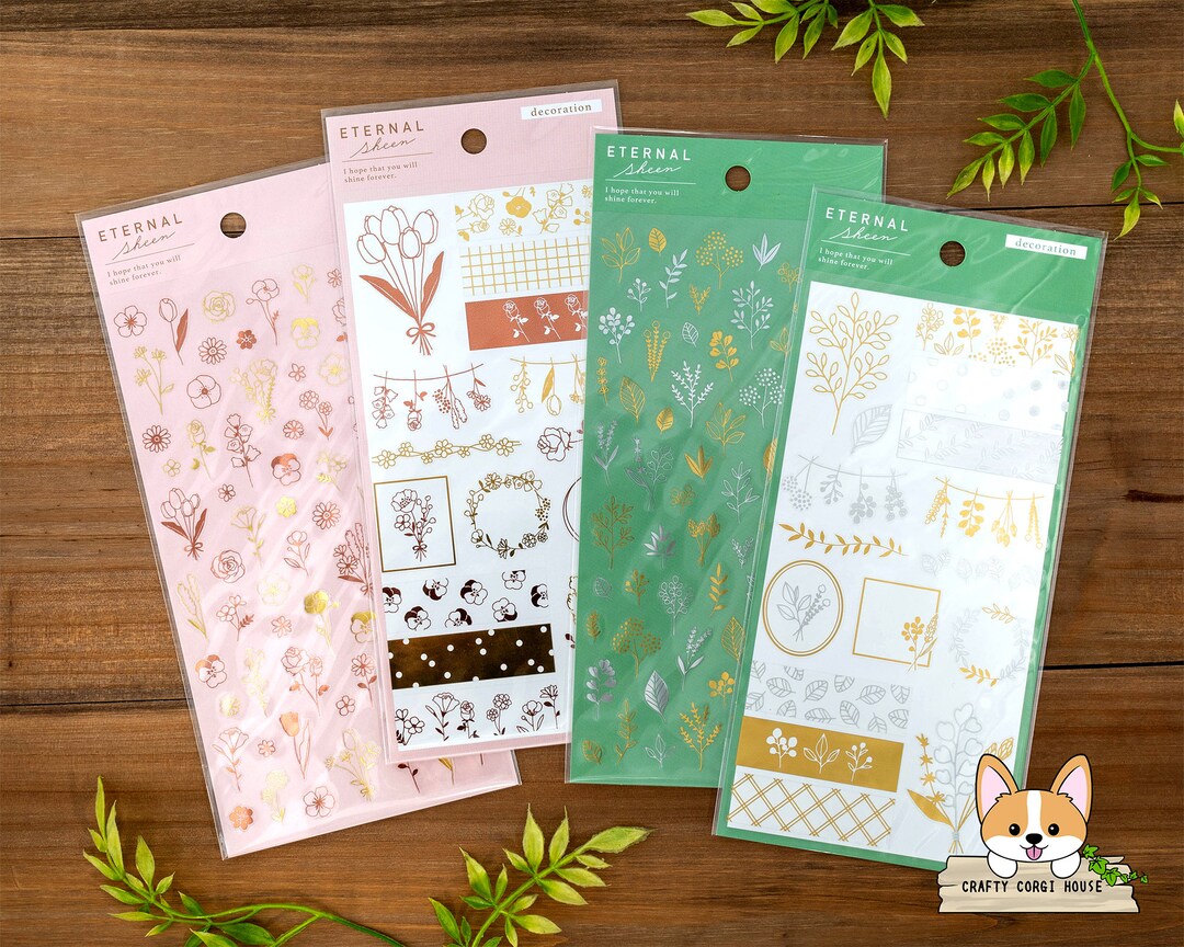 1 Sheet | Mind Wave | ETERNAL SHEEN Two-color Foil Transparent Stickers ...