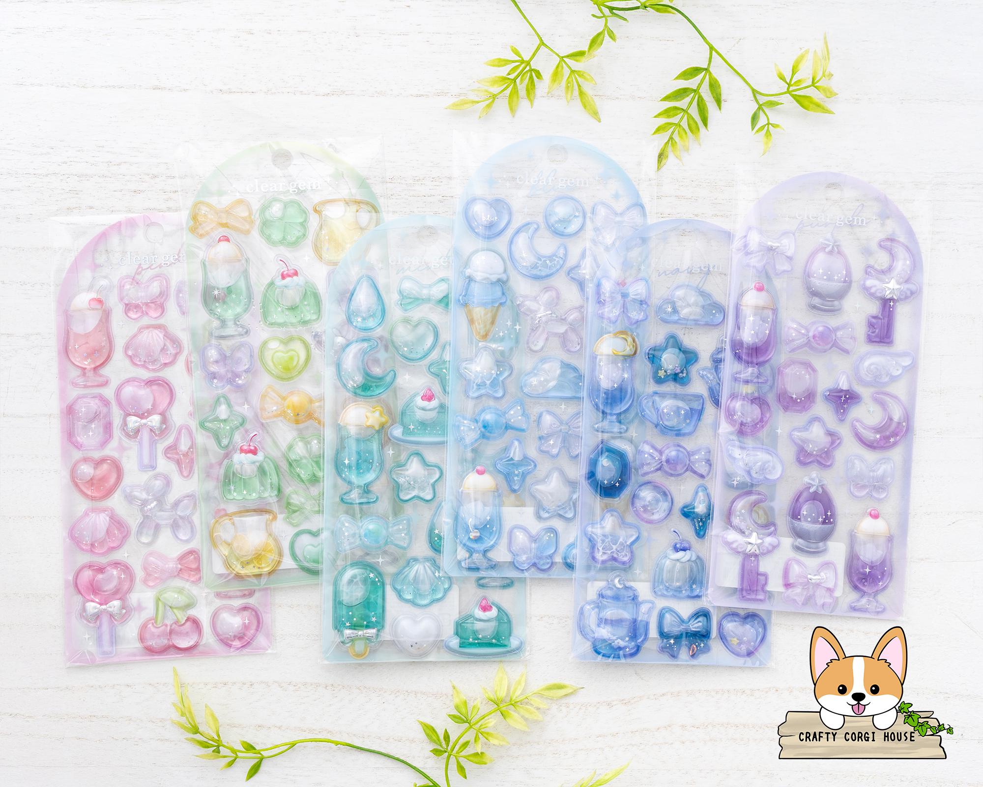 1 Sheet | Q-lia | CLEAR GEM Holographic Foil Glitter Liquid Filled ...