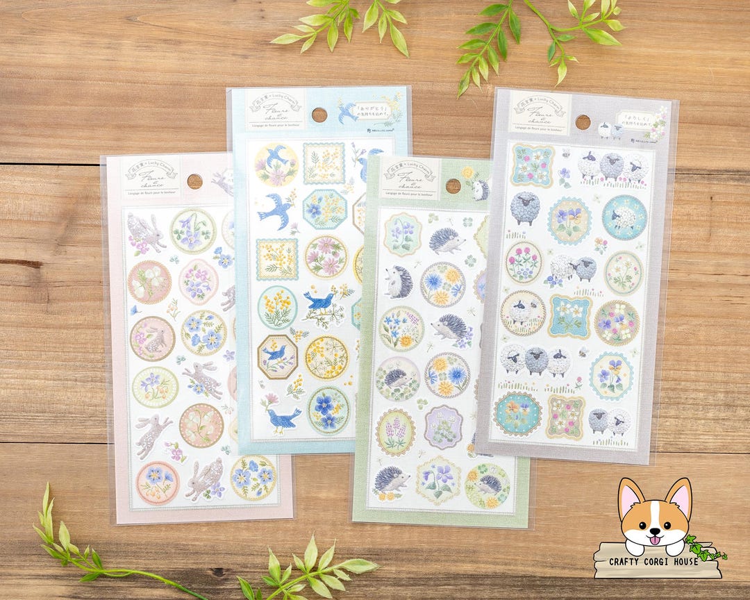 1 Sheet | NB | FLEUR Et CHANCE (flower & Luck) Washi Stickers | Fete ...