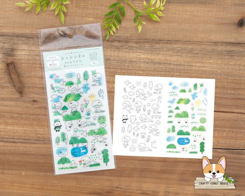 2 Sheets | Furukawashiko X Mizutama | KOKORO MOYOU Clear Stickers ...