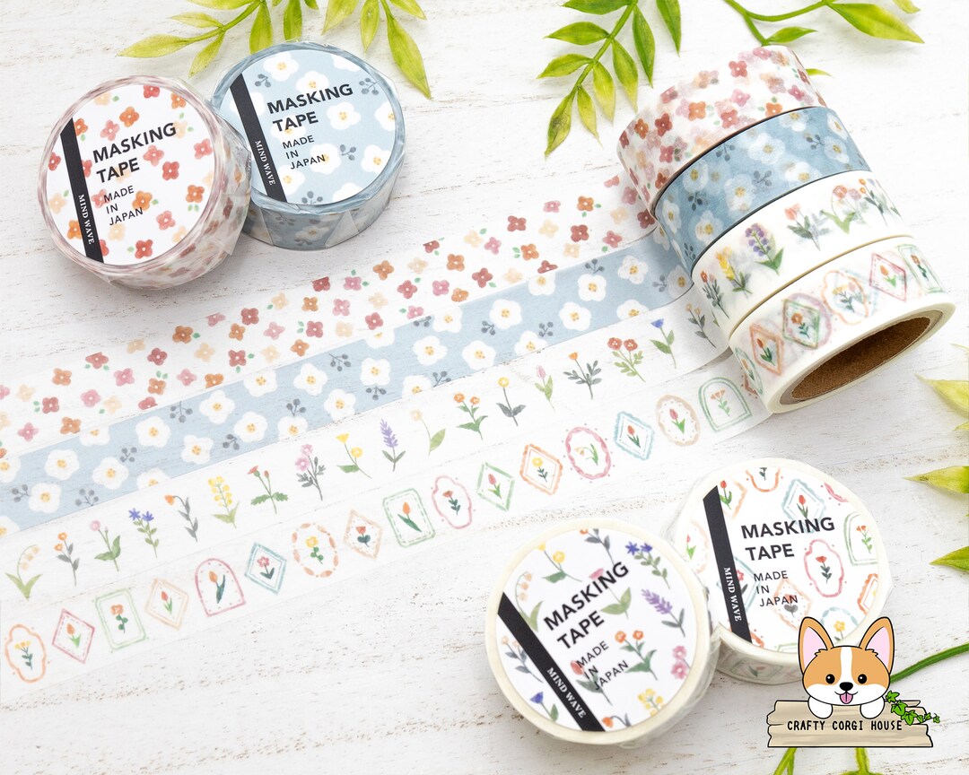 1 Roll | 15mm | Mind Wave | FLOWER DUST Washi Tapes | Pink Flower ...