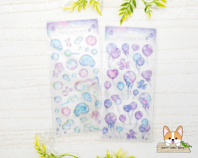 1 Sheet | Kamio | MERRY SYRUP DROP Foil Clear Gel Stickers | Honey ...
