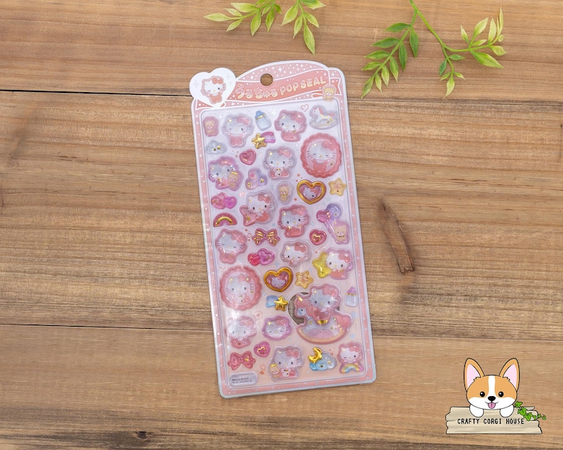 1 Sheet | Crux X Sanrio | URUCHURU POP Glitter 3D Gel Stickers ...