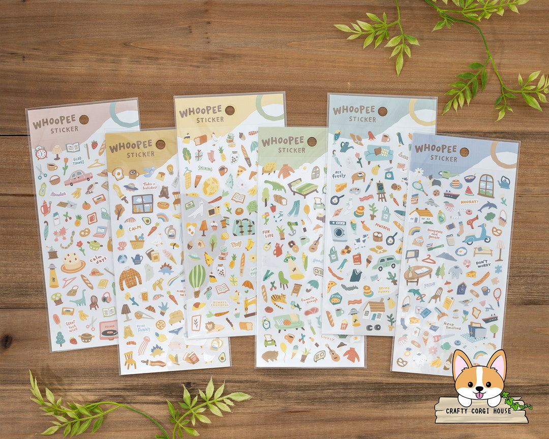 1 Sheet | Mind Wave | WHOOPEE Stickers | Pink - Brown - Yellow - Green ...