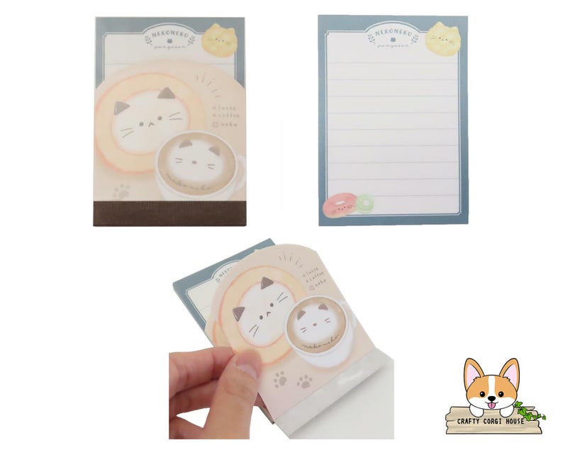 70 Sheets | Kamio | NEKONEKO PANYASAN (cat Bakery) Die Cut Mini Memo ...