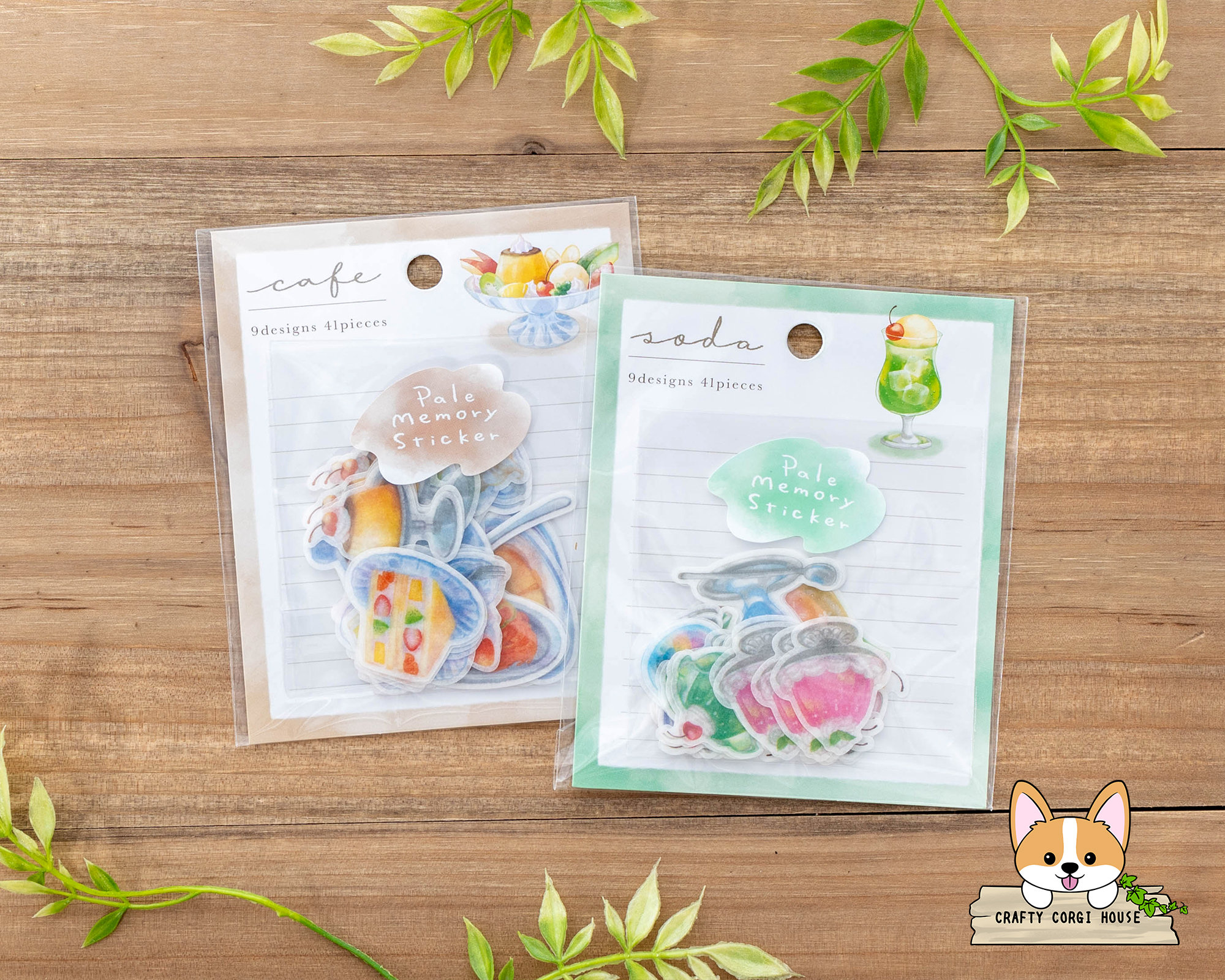 41 Pc | Crux | PALE MEMORY Washi Sticker Flakes | Bird - Cat - Cafe ...