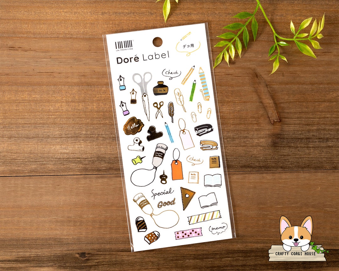 1 Sheet | Un Trois Cinq | DORE LABEL Gold Foil Clear Stickers ...