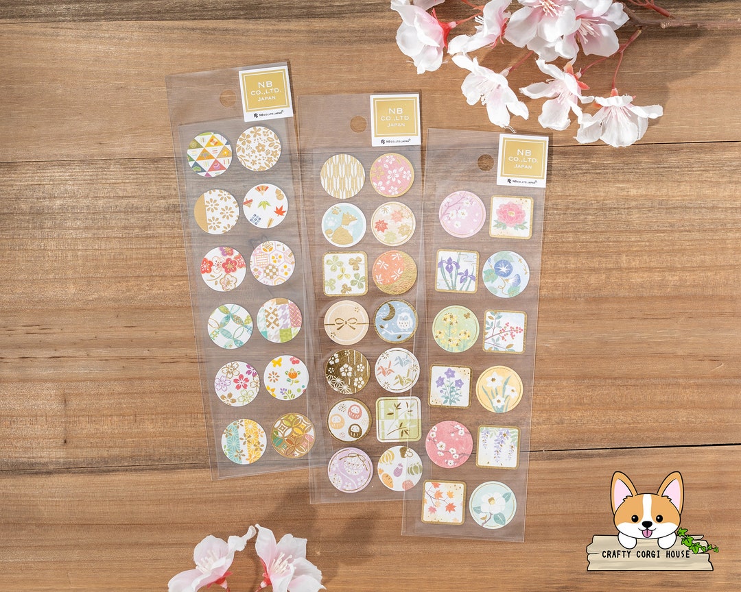 1 Sheet | NB | Japanese Style Gold Foil Unryu Paper Stickers | Japanese ...