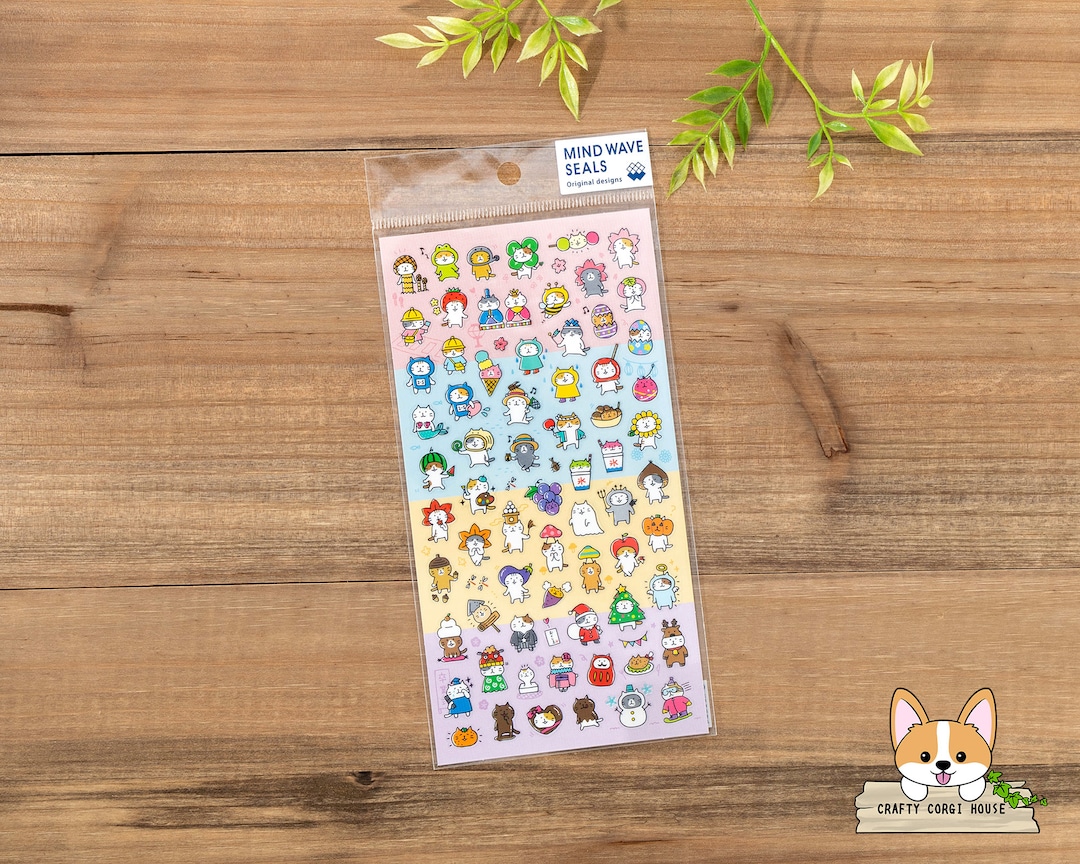 1 Sheet | Mind Wave | PUCHI PUCHI Cat Clear Stickers | Seasonal Cosplay ...