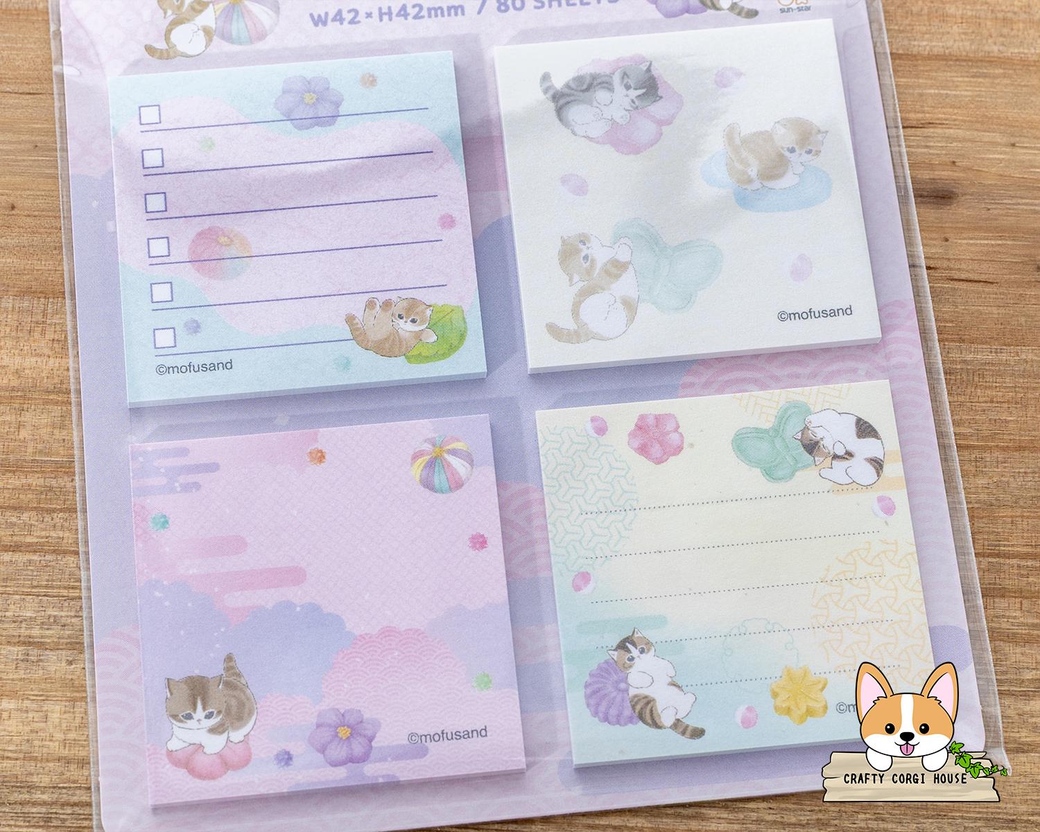 80 Sheets | Sun-star | Cat Kigurumi Wagashi Series 4 Design Sticky ...