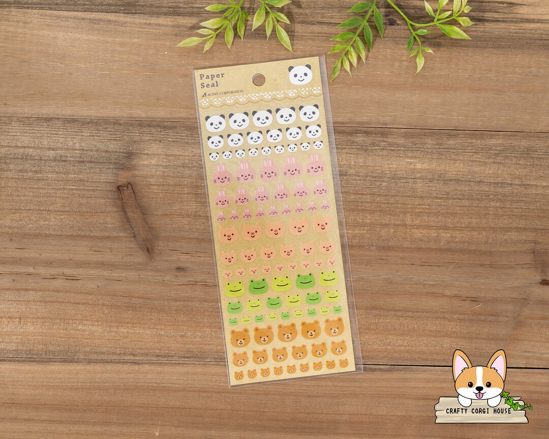 1 Pc | Active | Paper Stickers | Animal (panda - Rabbit - Pig - Frog ...