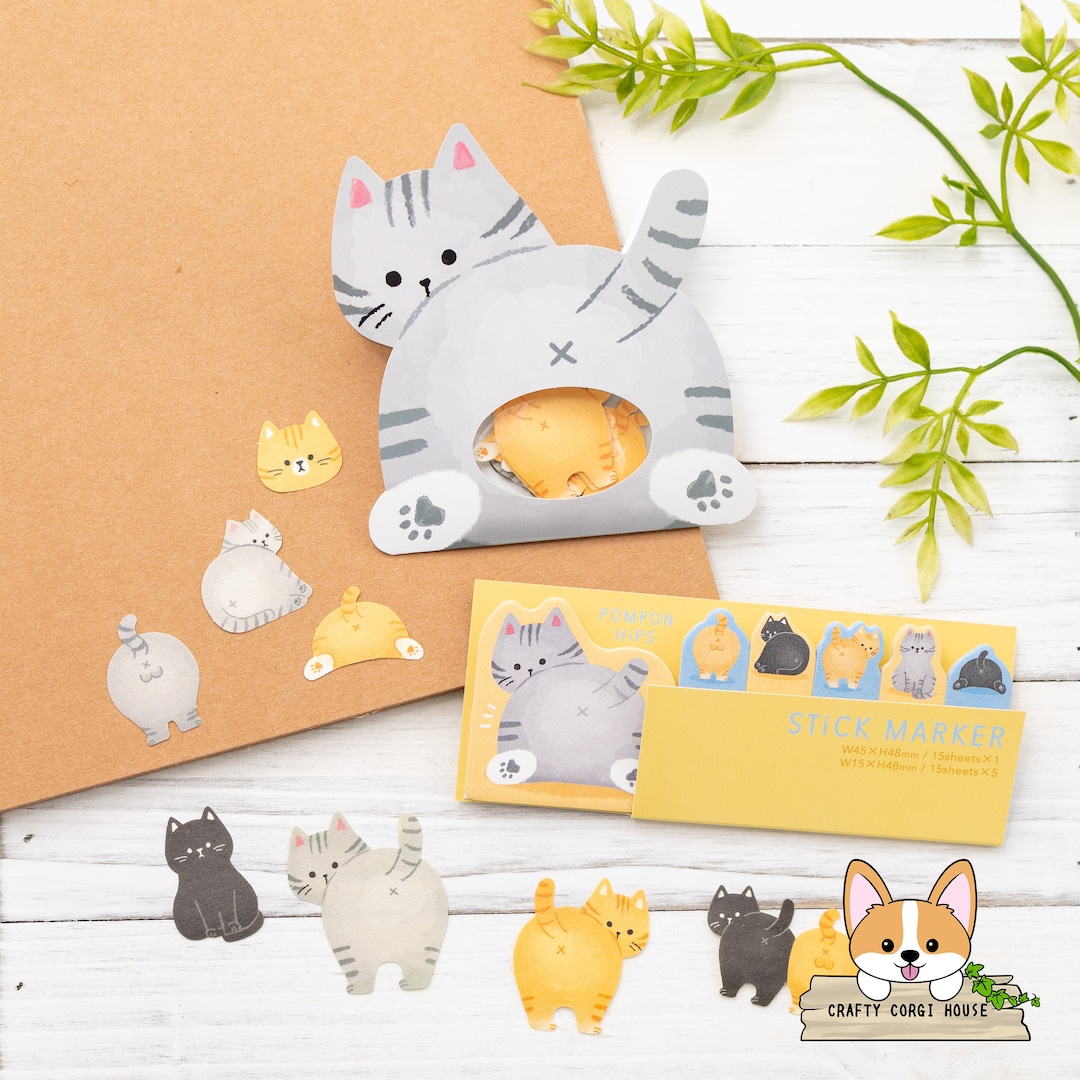 40 Pc, 90 Sheets | Mind Wave | POMPON HIP Cat | Cat Sticker Flakes ...