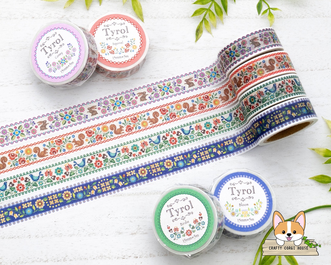 1 or 2 Pc Set | 15mm | NB | TRYOL Embroidery Style Washi Tape | Coney ...