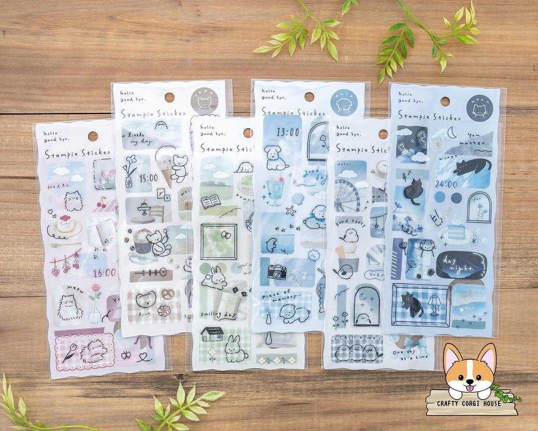 2 Sheets | Q-lia | STAMPIE Gold Foil Clear and Tracing Paper Stickers ...