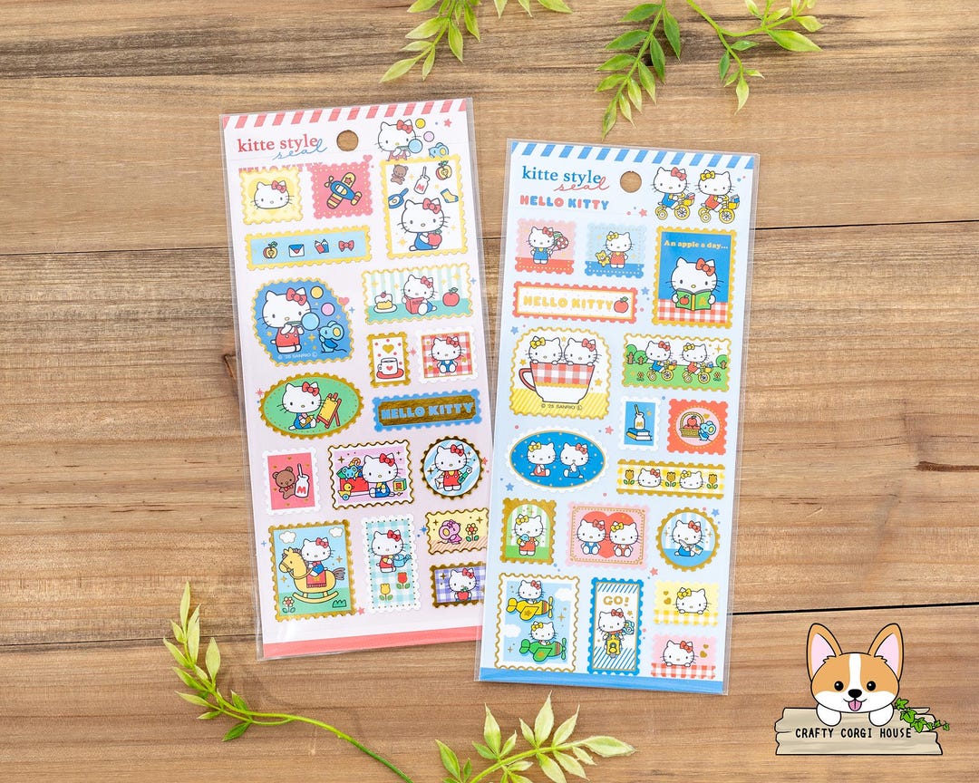 1 or 2 Pc Set | Crux X Sanrio | KITTE (postage Stamp) STYLE Gold Foil ...
