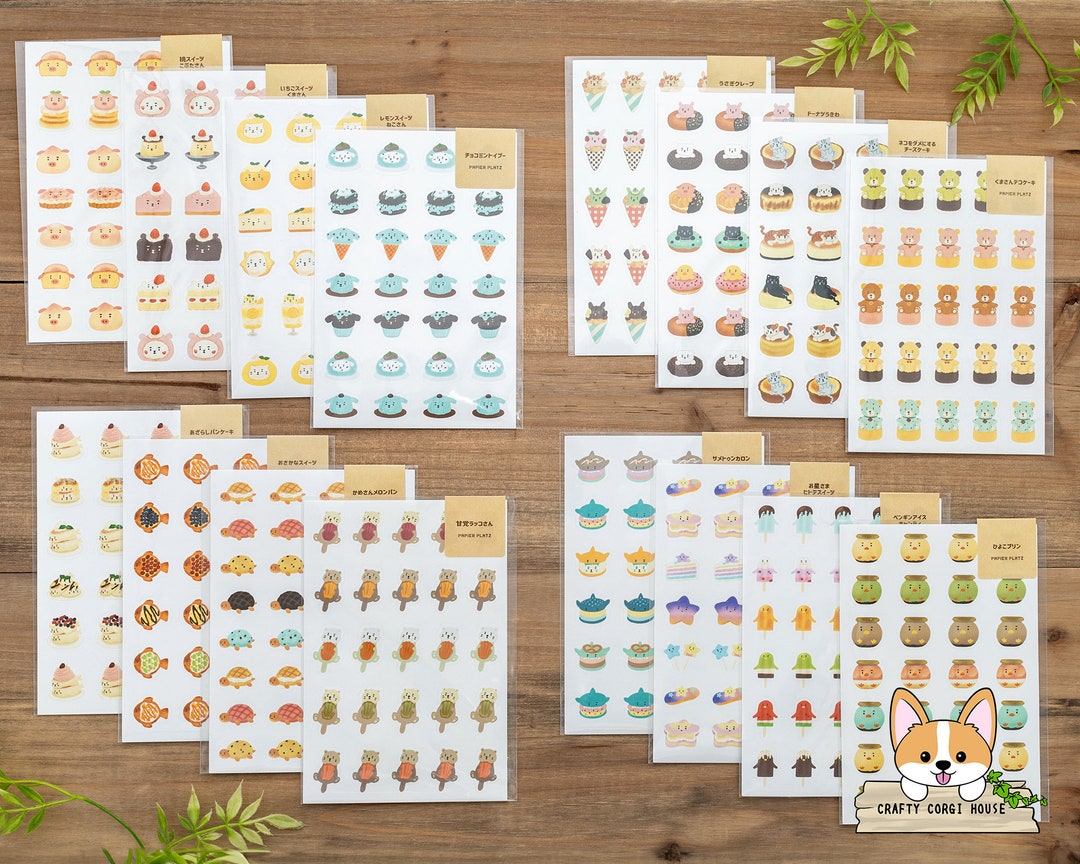 Papier Platz | Animalxfood Sticker | Peach Berry Lemon Choco Mint Crepe ...