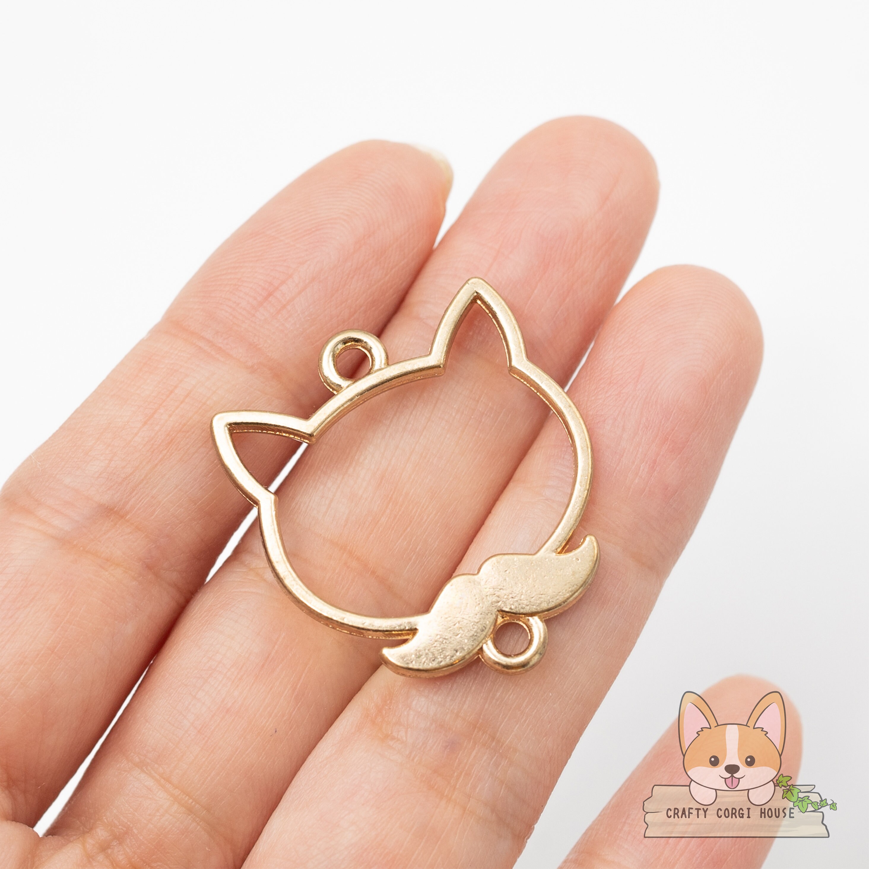 2 Pc Set Cat or Dog Bezel Frame Connectors Cat Charm Dog | Etsy