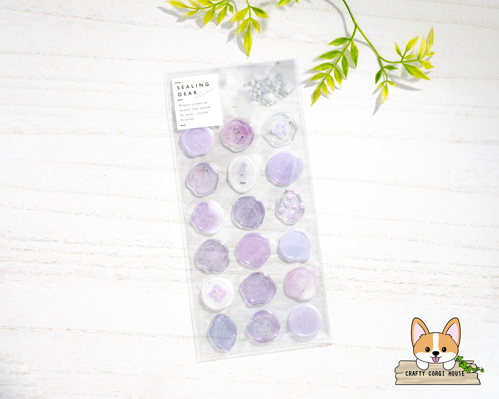 1 Sheet | Q-lia | Wax Style SEALING DEAR CLEAR Gel Stickers | Pink ...