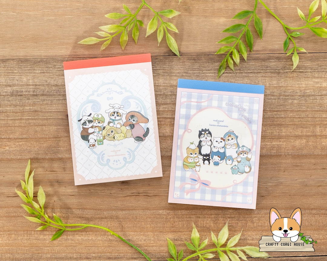 100 Sheets Sun-star X Mofusand X Sanrio Cat Mini Memo Pad Retro Frame ...