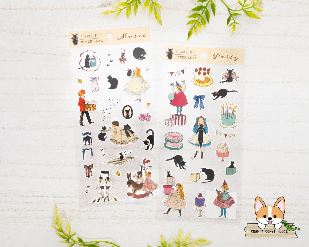 1 or 2 Pc Set Active X Kurahashirei Girl X Cat Birthday Celebration Stickers Music Party - Etsy
