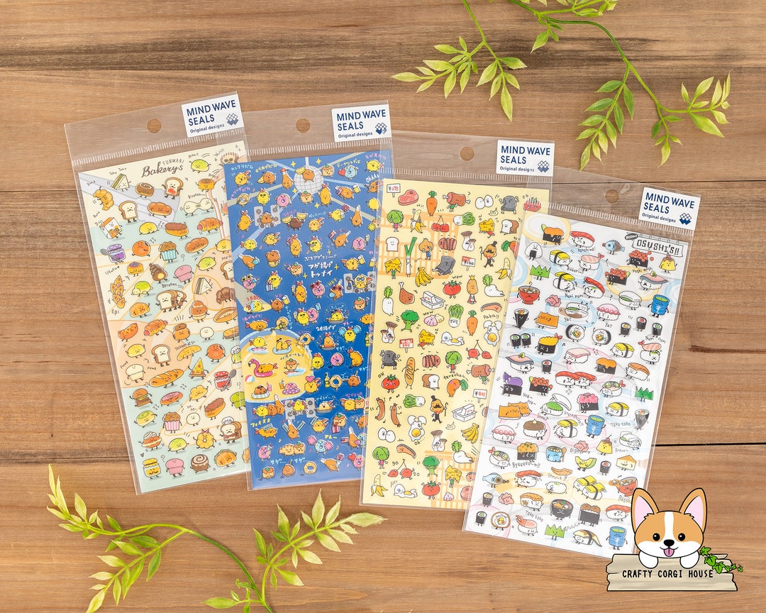 1 Sheet | Mind Wave | PUCHI PUCHI Food Clear Stickers | Bakery - Party ...